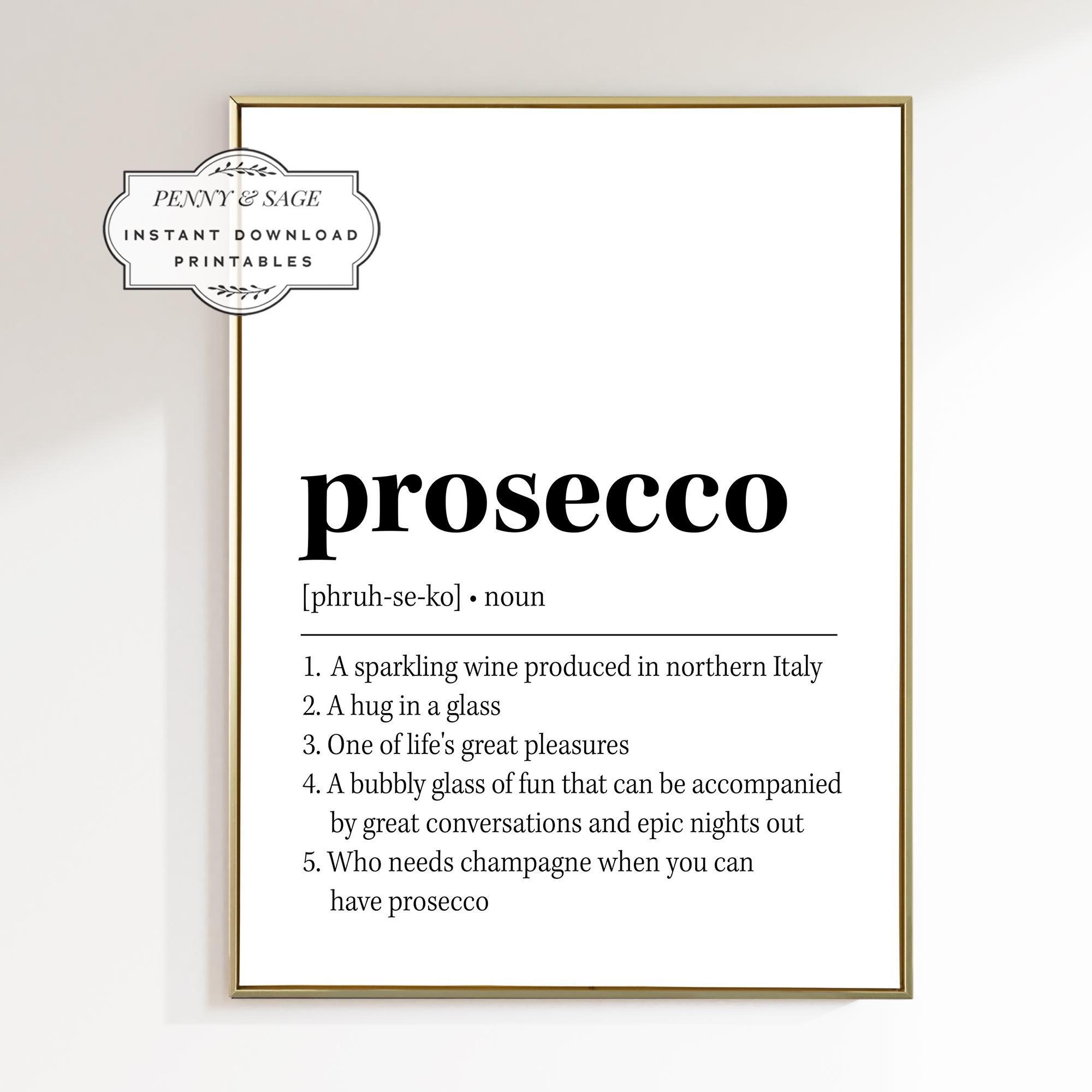Prosecco Definition Printable, Trendy Bar Print, Cocktail Kitchen Art ...