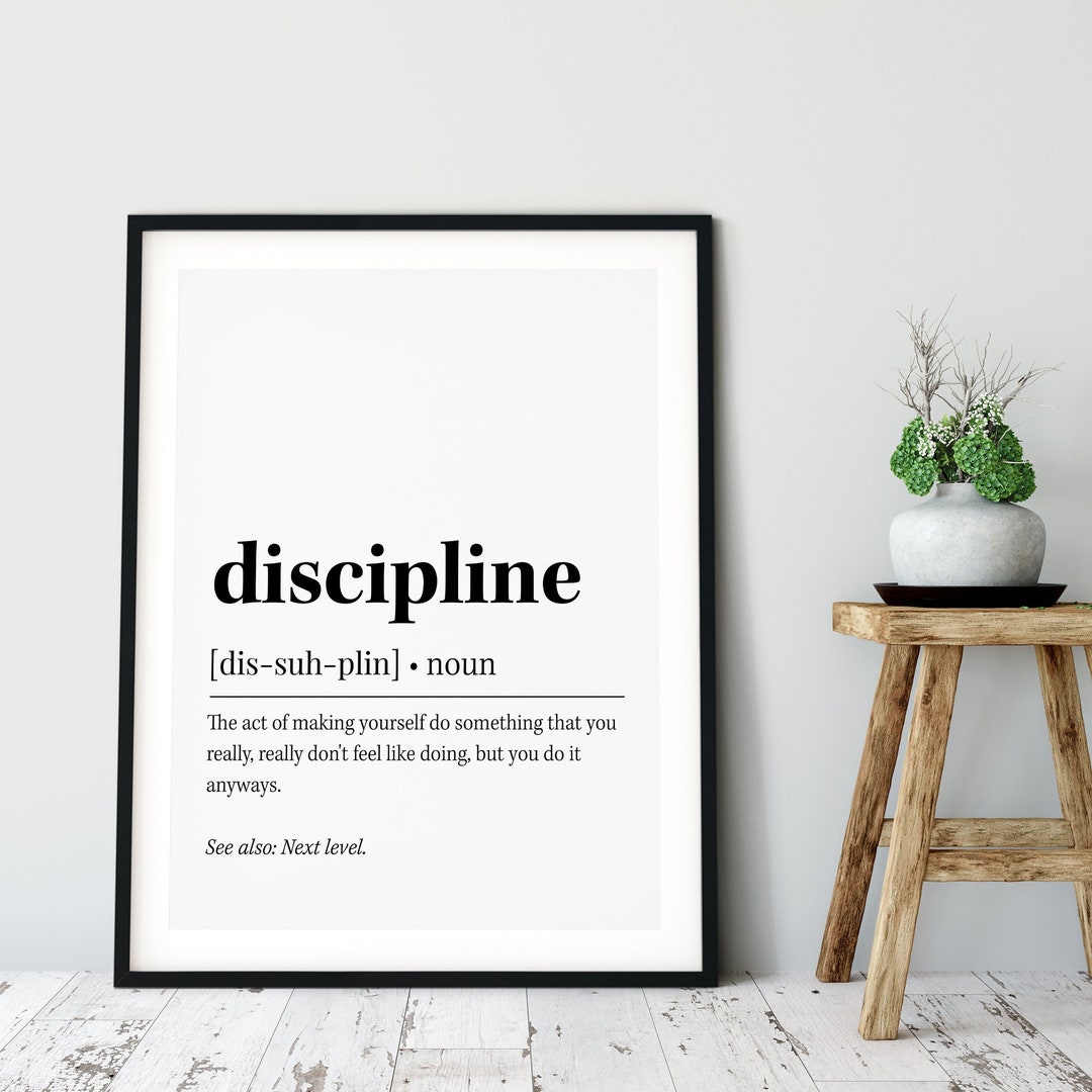 Discipline Definition Wall Art, Discipline Quote Decor, Funny Office ...