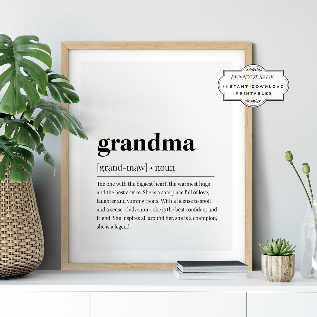 Grandma Definition Wall Art, Grandma Quote Decor, Printable Wall Art ...