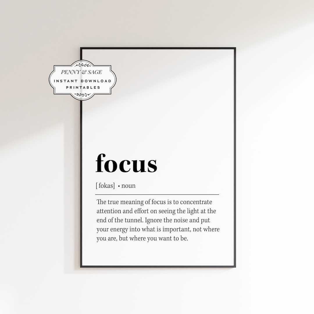 Focus Definition Print, Focus Office Decor, WFH Office Decor, Office ...