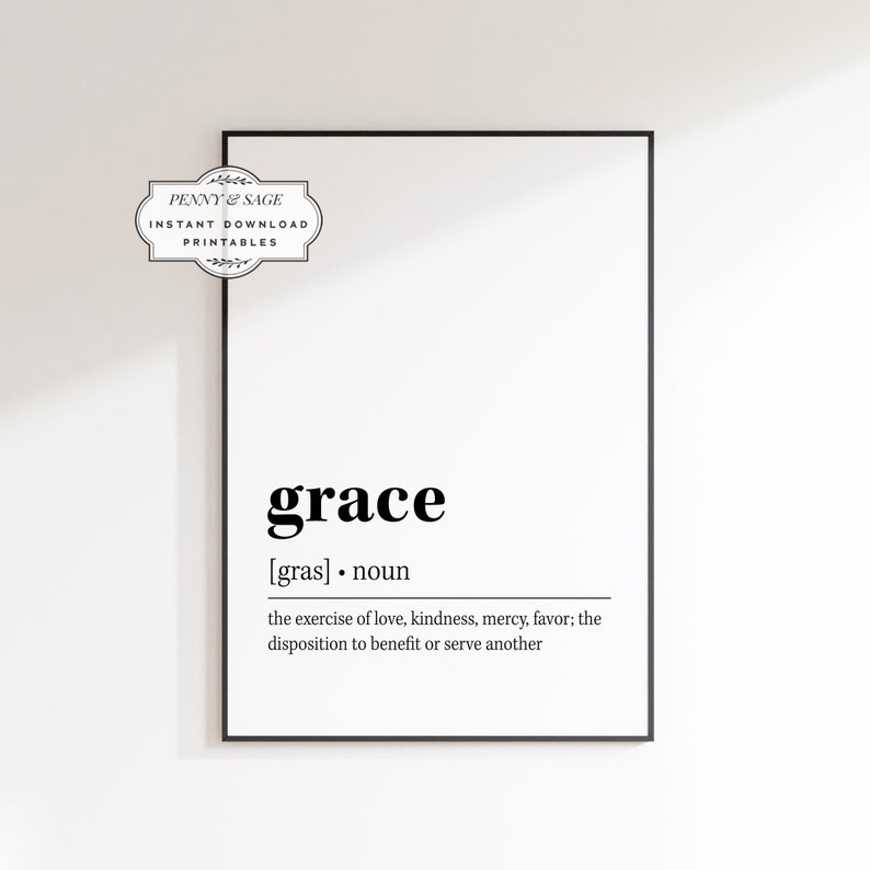 Printable Wall Art Set of 3 Empathy Grace Gratitude Definitions, Quote ...