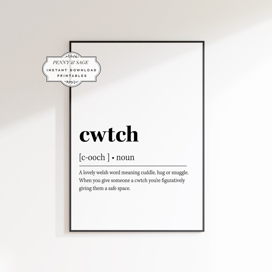 Cwtch Definition Print, Home Wandkunst, Wörterbuch Art Print ...