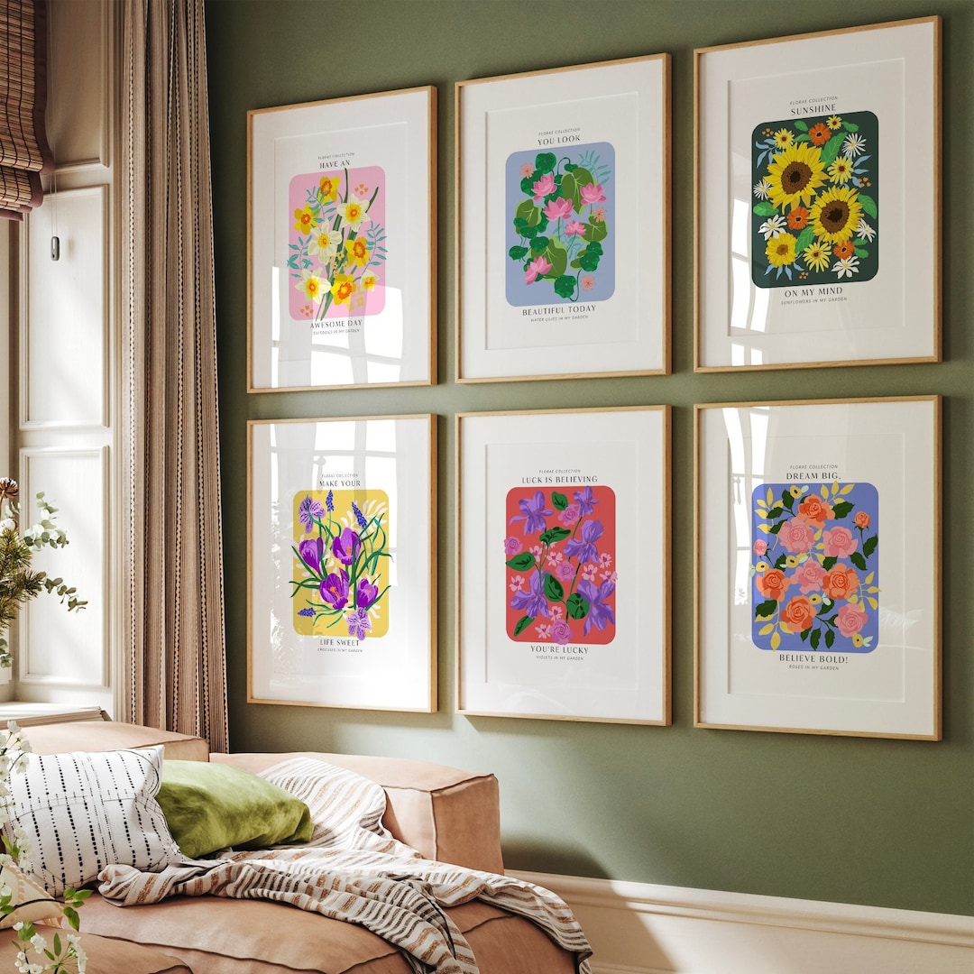 Set of 6 Flower Market, Gallery Wall Set, Flower Market Print ...