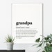 Grandpa Definition Wall Art, Grandpa Quote Decor, Printable Wall Art ...