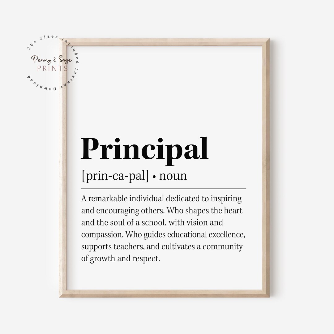 School Principal Definition Printable, Principal Appreciation Gift ...