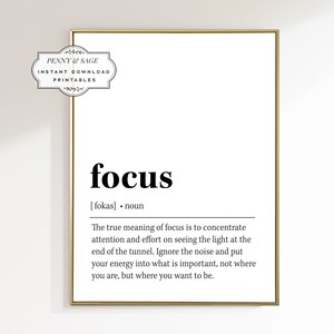 Focus Definition Print, Focus Office Decor, WFH Office Decor, Office ...