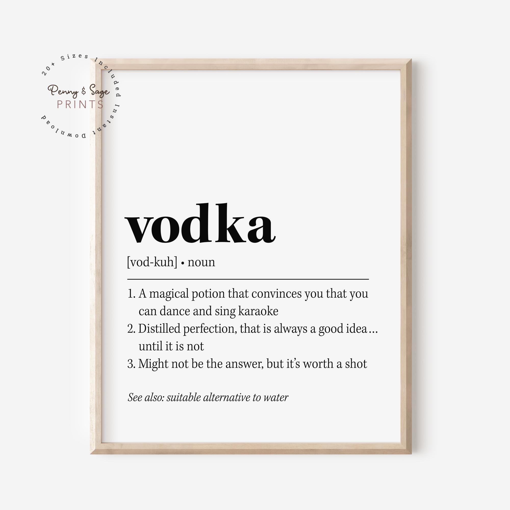 Vodka Definition Printable, Trendy Bar Print, Cocktail Kitchen Art ...