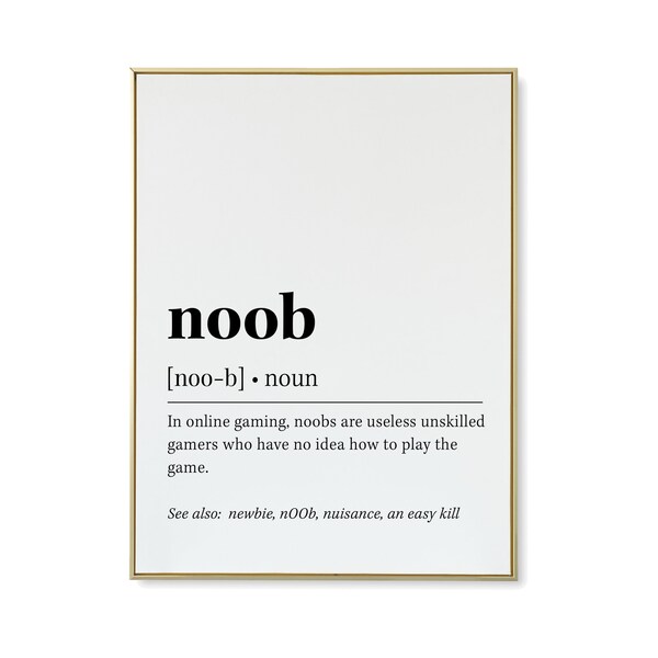 Noob Définition Print - Etsy