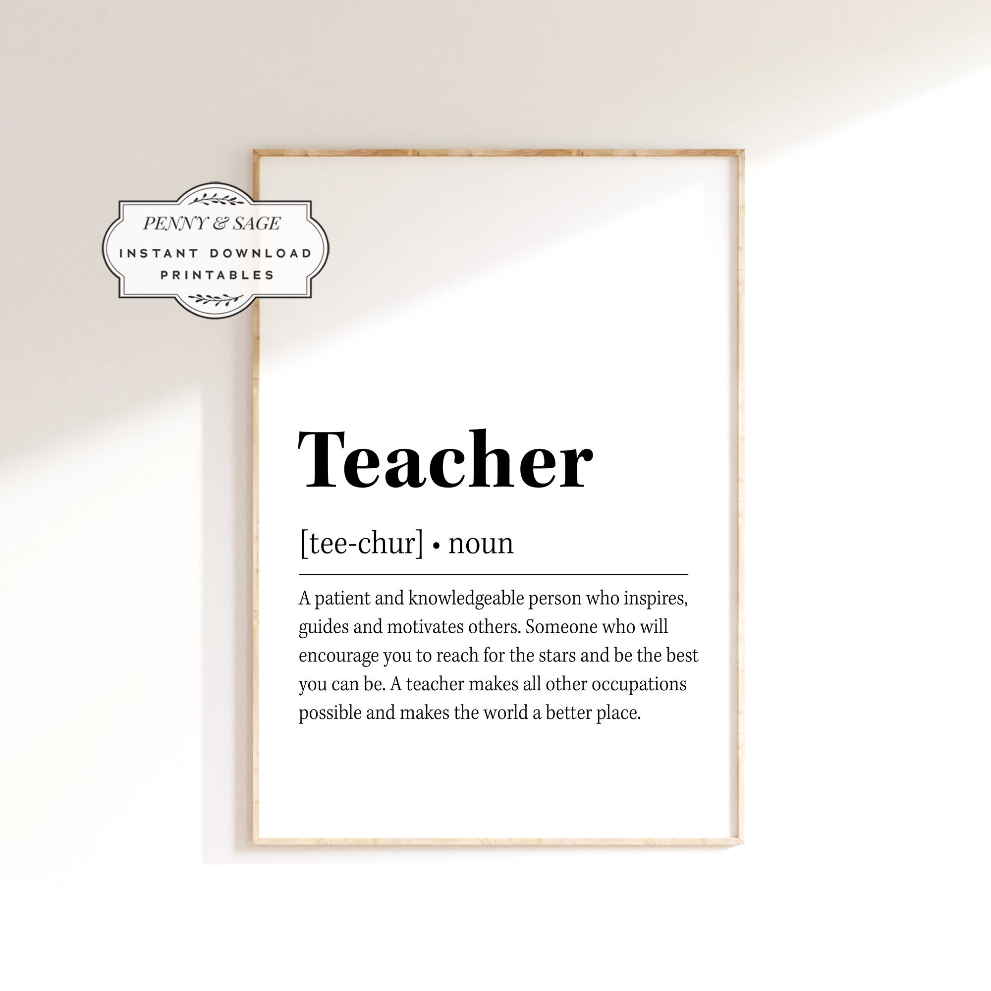 Teacher Definition Print, Teacher Graduation Gift, Teacher Definition ...