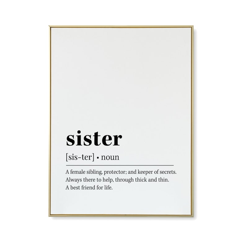 Brother and Sister Definition Wall Art, Brother Sister Quote Decor ...