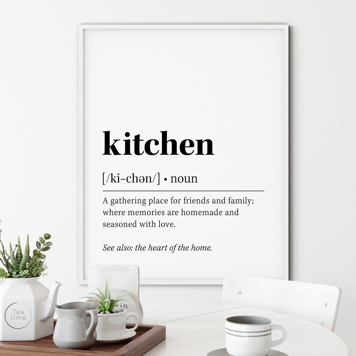 Kitchen Definition Wall Art, Kitchen Quote Decor, Black and White ...