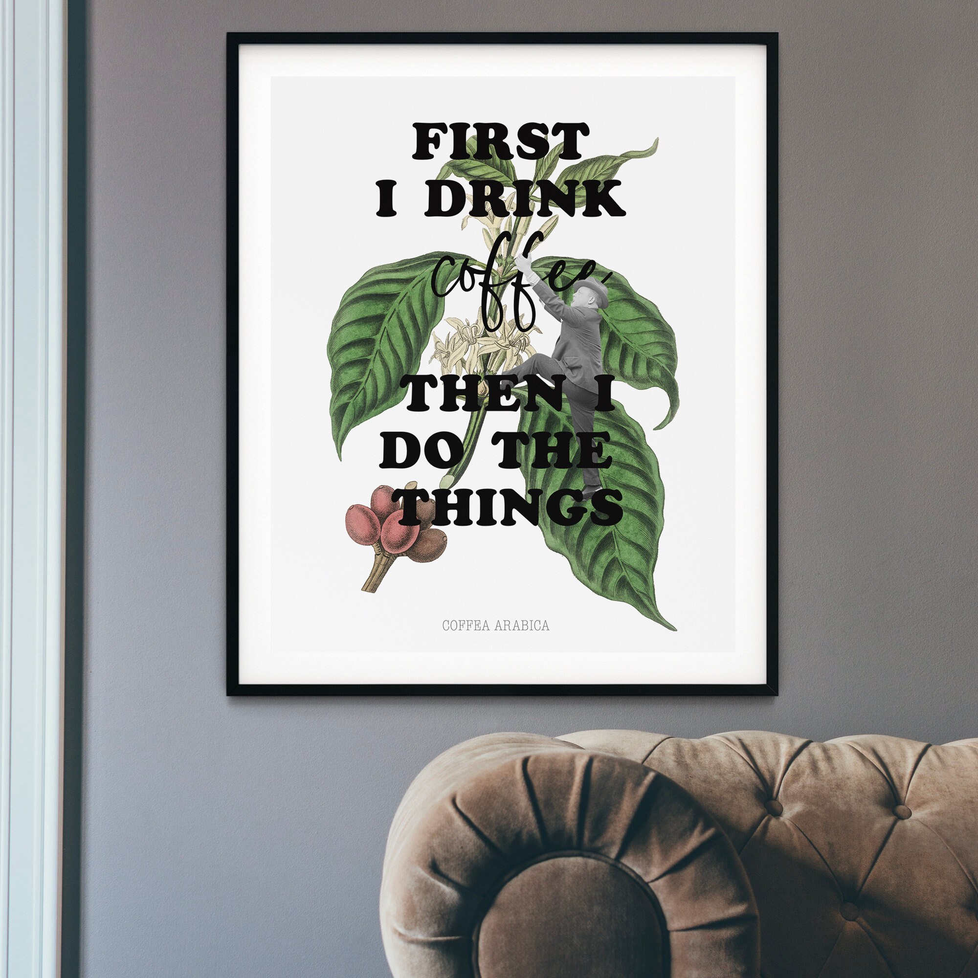 Retro Coffee Print, Kitchen Print, Coffee Shop Decor, Coffee Bar ...