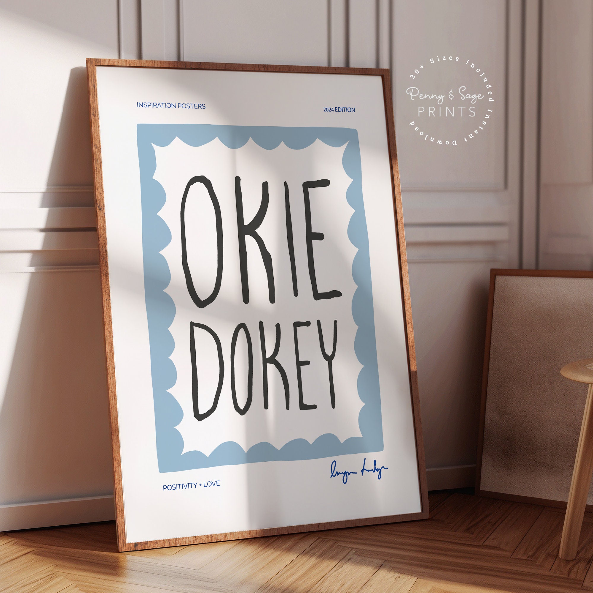 Retro Okie Doke Poster Poster Gallery Wall Art Trendy Wall Art Funky