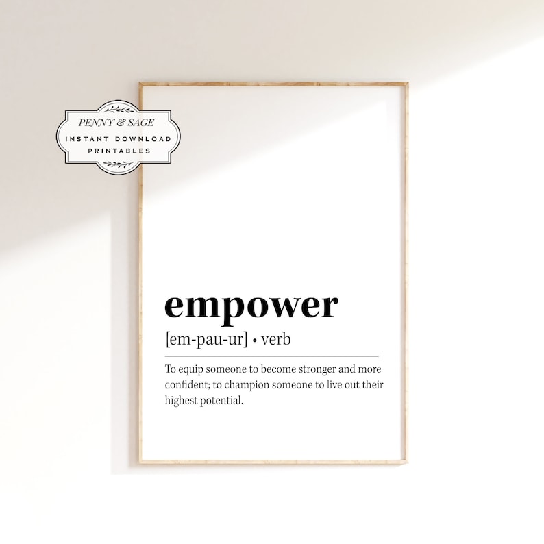 Empower Definition Printable Wall Art, Empower Quote Print, Women ...