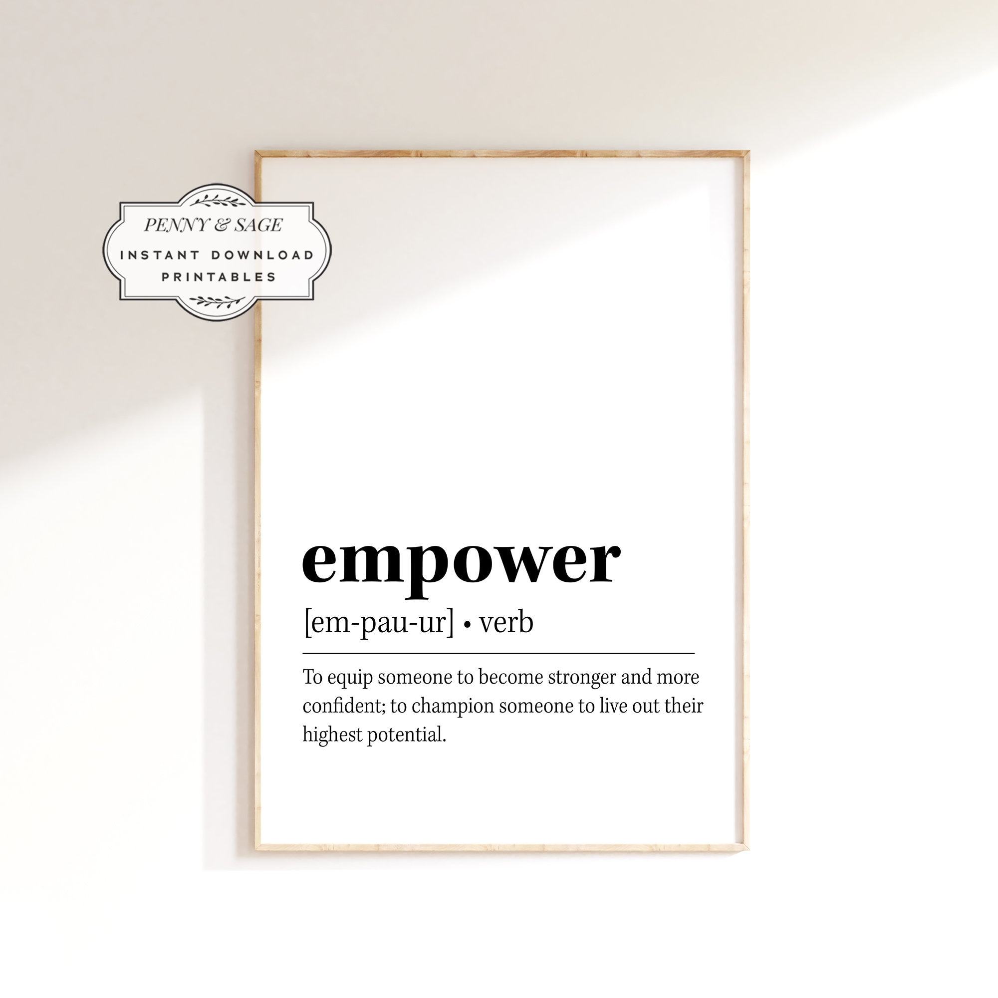 Empower Definition Printable Wall Art, Empower Quote Print, Women ...