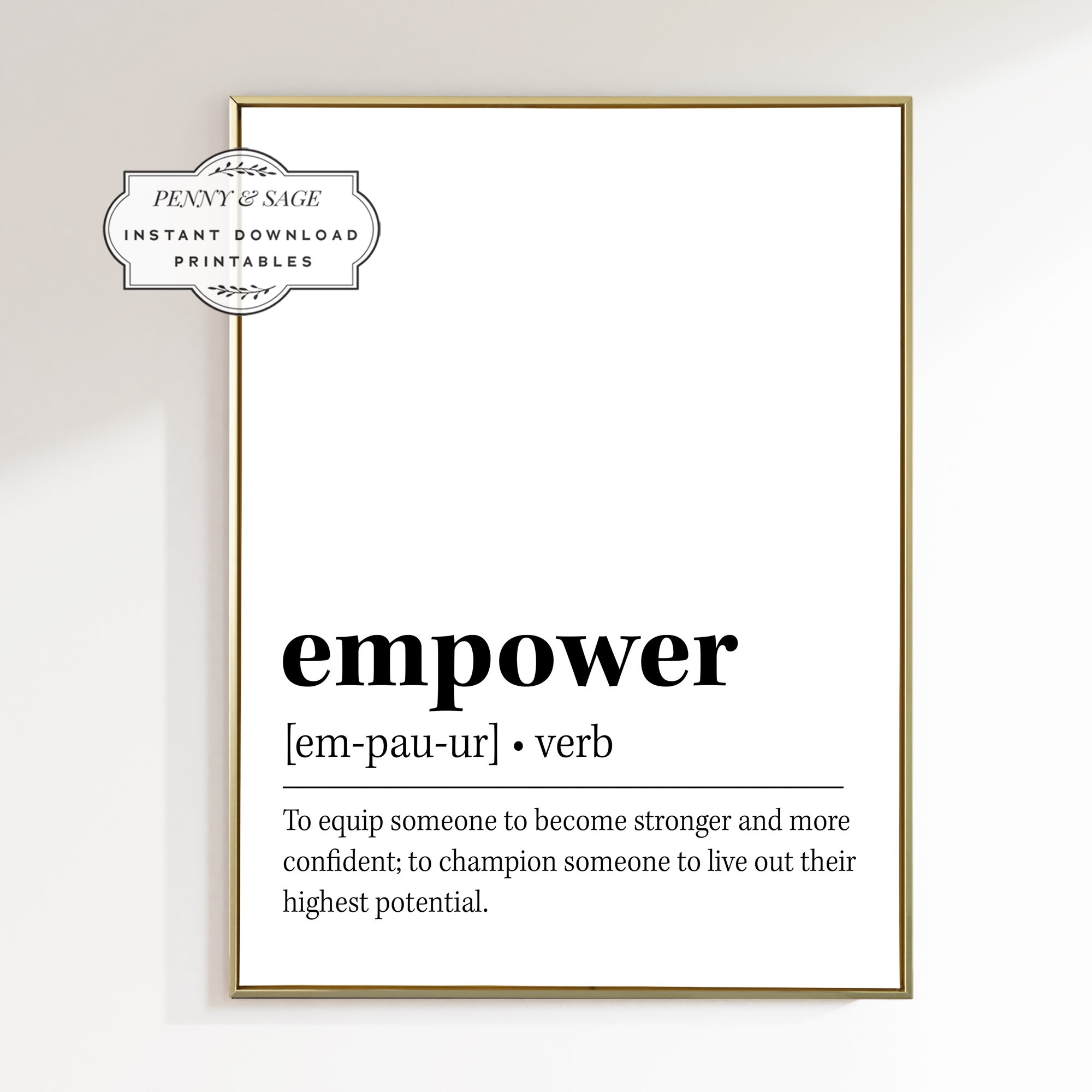 Empower Definition Printable Wall Art, Empower Quote Print, Women ...