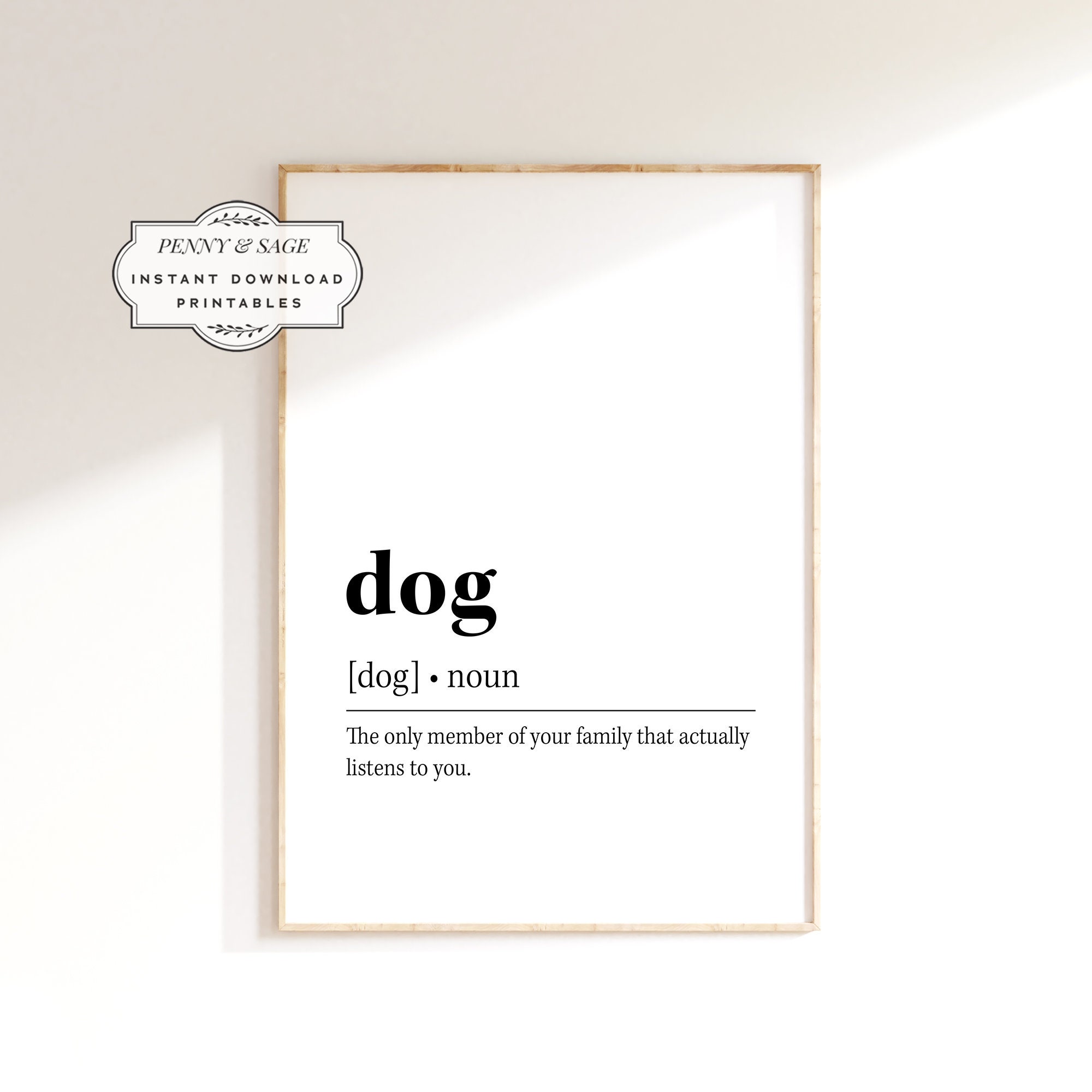 Dog Definition Print, Funny Dog Sign, Dog Definition Gift, Dog Print ...