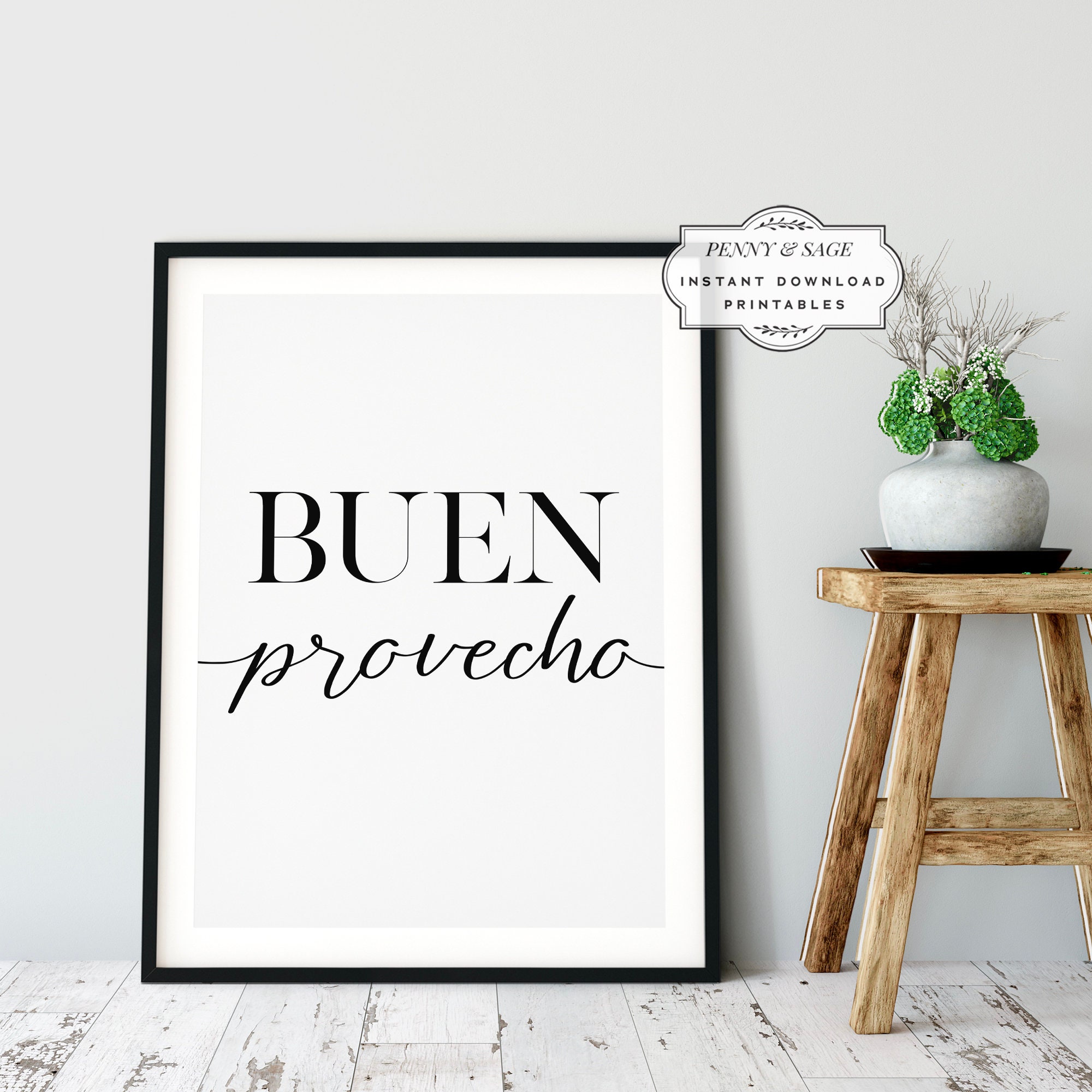 Buen Provecho Printable Kitchen Decor, Dining Room Prints, Kitchen ...