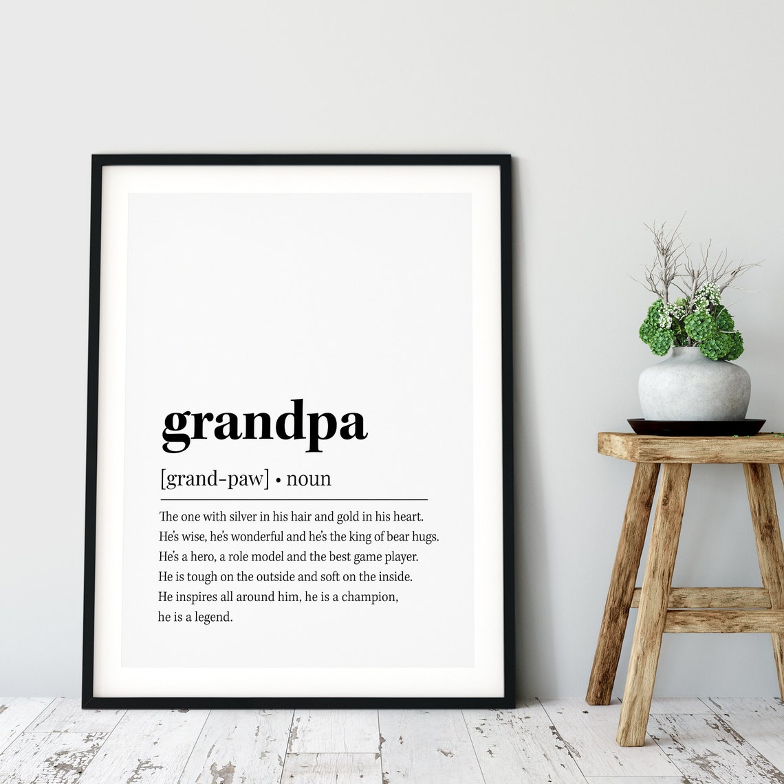 Grandpa Definition Wall Art, Grandpa Quote Decor, Printable Wall Art ...