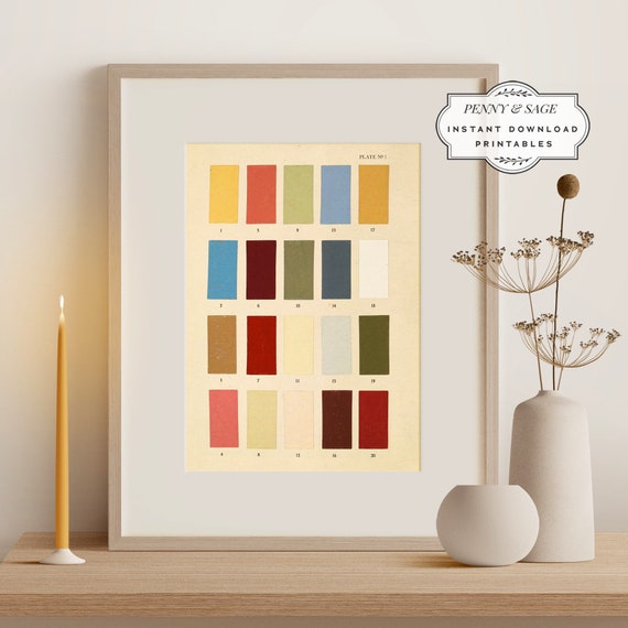Vintage Paint Swatches No 1 Vintage Colors Chart PRINTABLE - Etsy