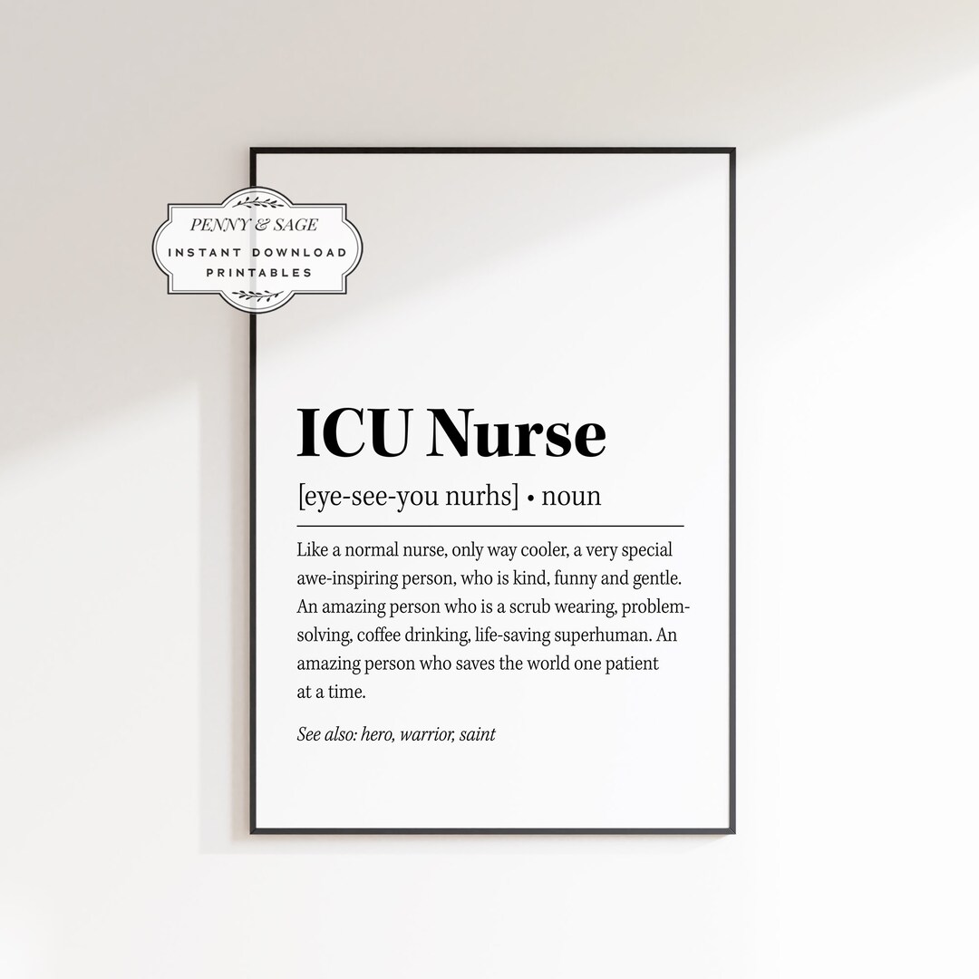 ICU Nurse Definition, ICU Nurse Gift, Nurse Gifts, Gift for Nurse ...