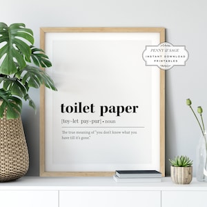 Toilet Paper Definition Printable, Bathroom Printable, Bathroom Quote ...