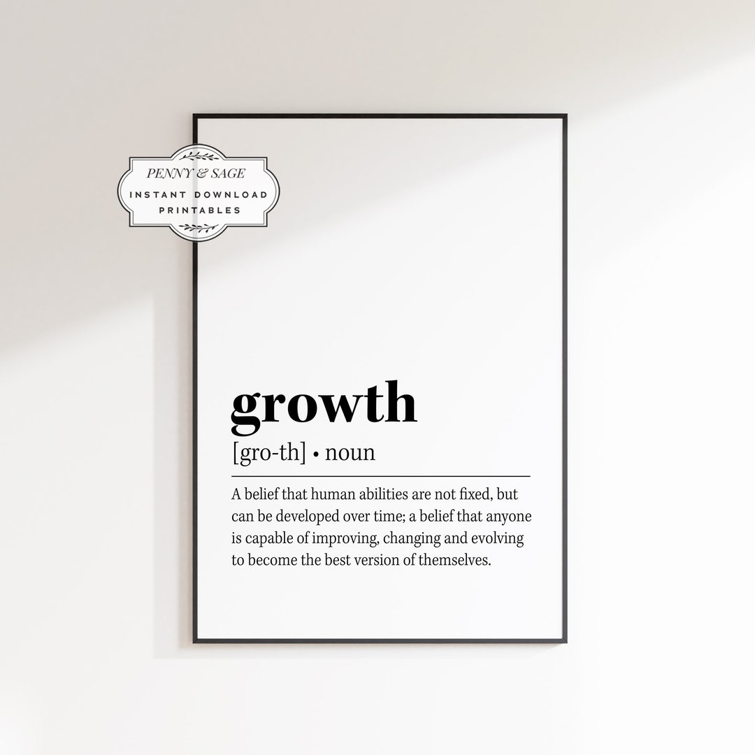 Growth Definition Printable Wall Art, Growth Quote Print, Self Care ...