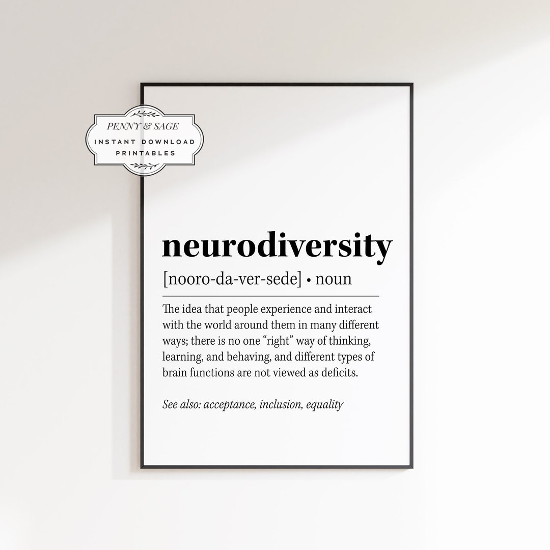 Neurodiversity Definition Printable Wall Art, Neurodiversity Quote ...