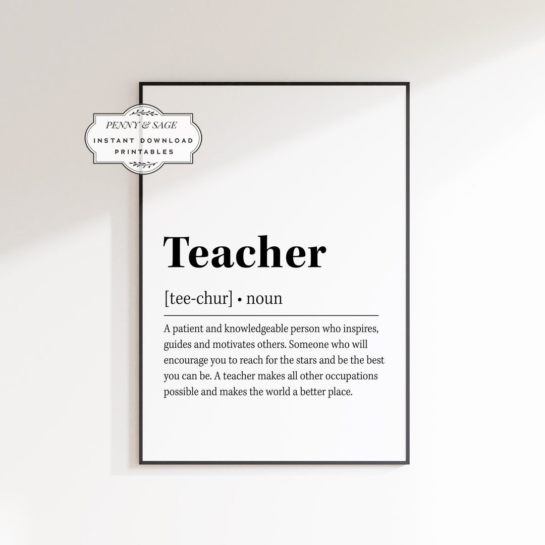 Teacher Definition Print, Teacher Graduation Gift, Teacher Definition ...