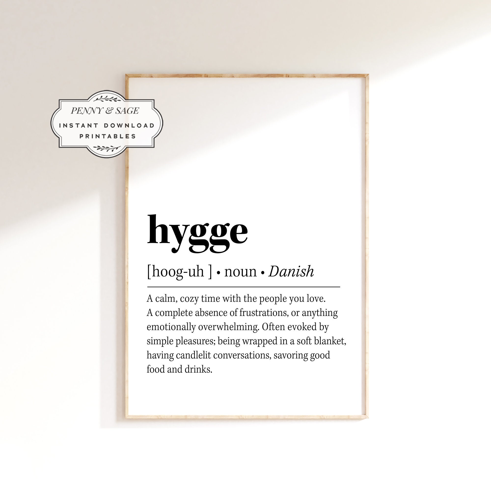 Hygge Definition Printable Wall Art, Quote Print,, Hygge Wall Art ...