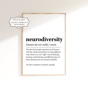 Neurodiversity Definition Printable Wall Art, Neurodiversity Quote ...