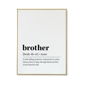 Brother and Sister Definition Wall Art, Brother Sister Quote Decor ...