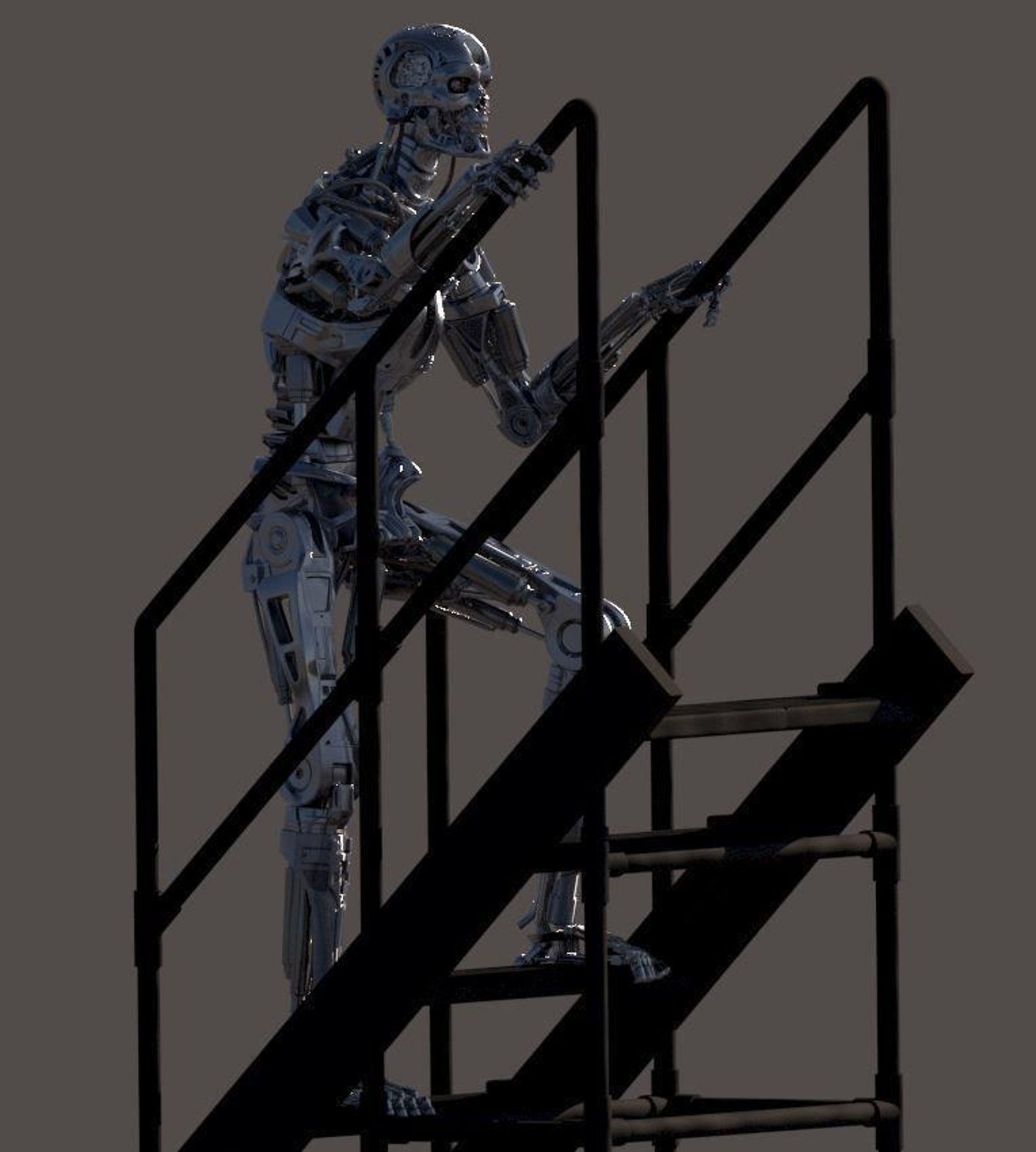 Terminator T800 Figure, 1:6 Scale (35cm/14 Inch), 3D Printed in Resin ...