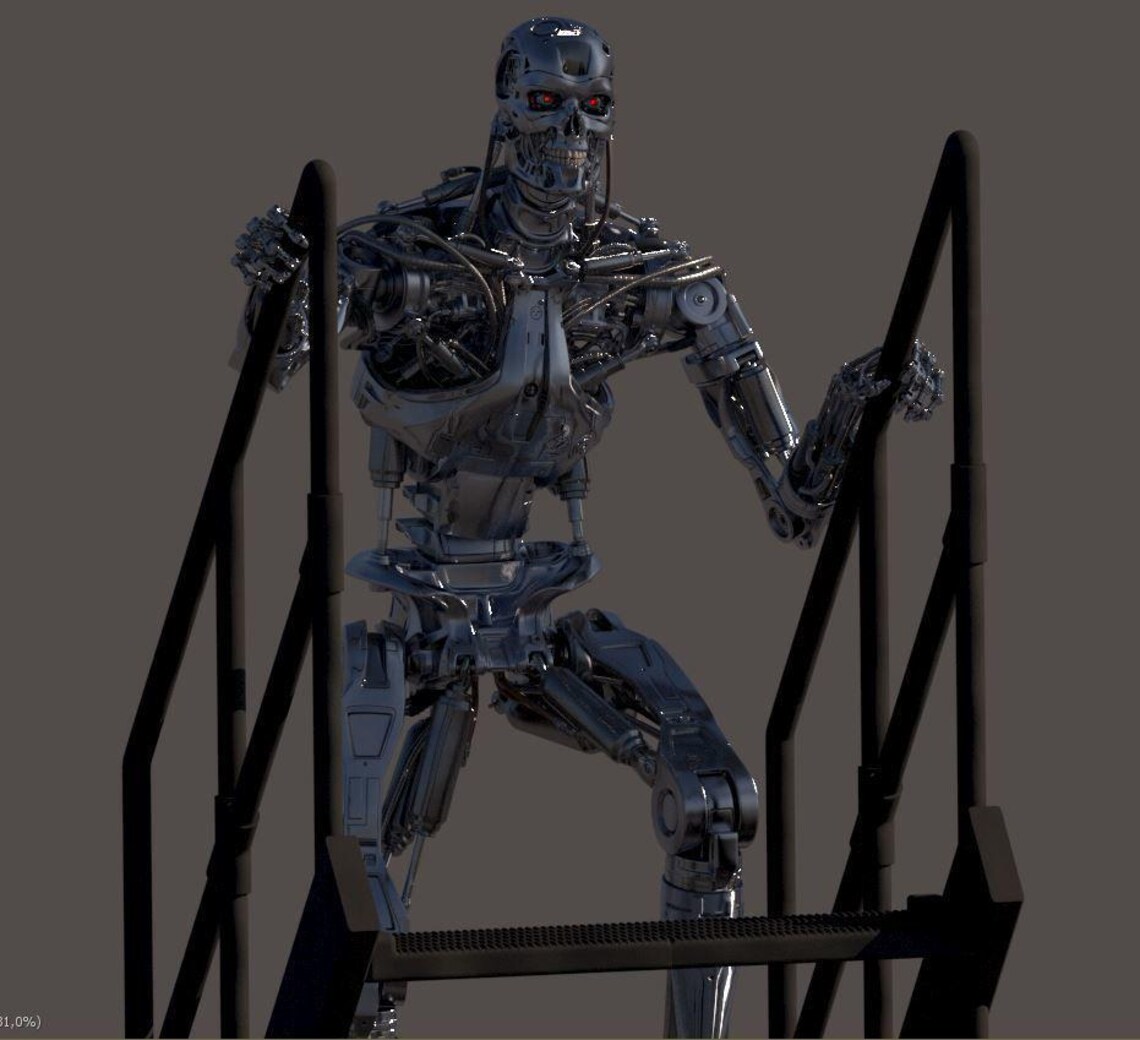 Terminator T800 Figure, 1:6 Scale (35cm/14 Inch), 3D Printed in Resin ...
