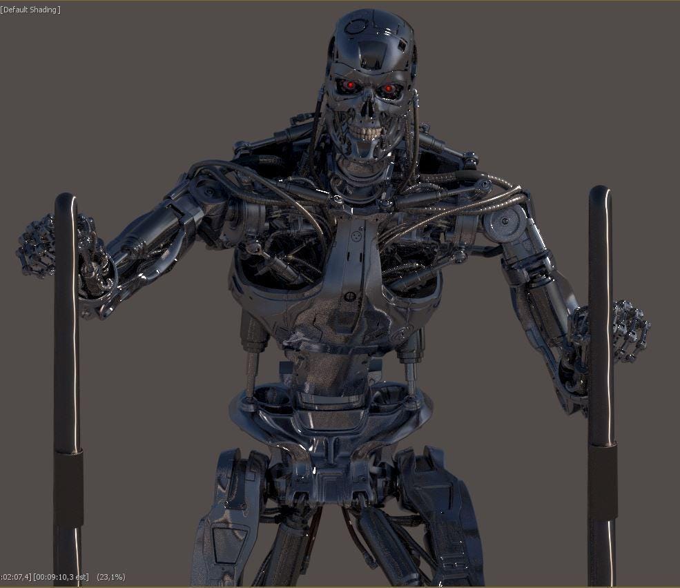 Terminator T800 Figure, 1:6 Scale (35cm/14 Inch), 3D Printed in Resin ...