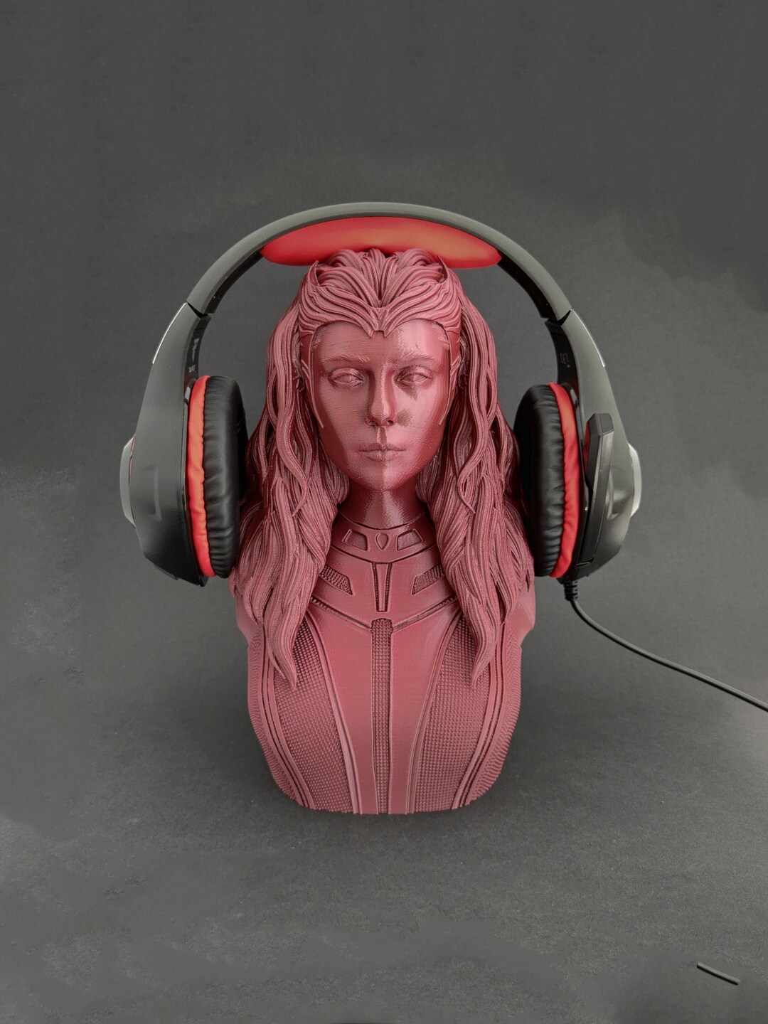 Scarlet Witch Bust Headphone Stand, 3D Printed Marvel Headset Holder ...