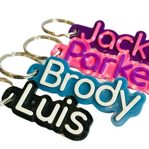 Initial Keychain/keyring 3D Printed Personalised - Etsy