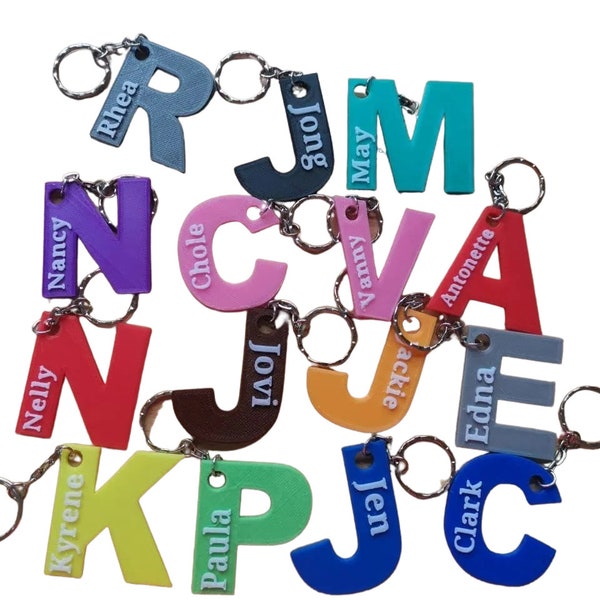 3d Printed Initial Keychain - Etsy