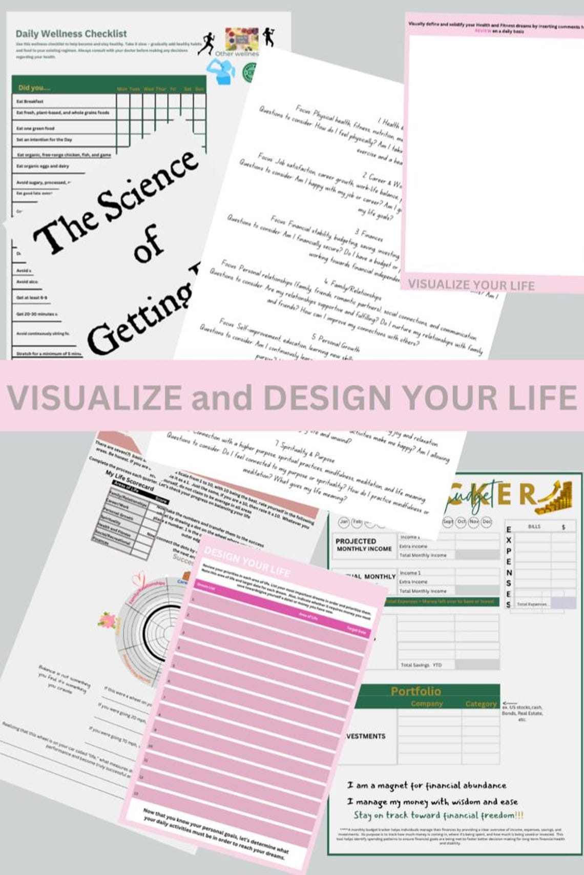 Manifestation Vision Board Kit digitalprintable: Motivational Quotes ...