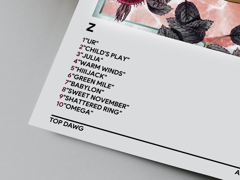 SZA Z Album Cover Poster SZA Poster Print Wall Art Home - Etsy