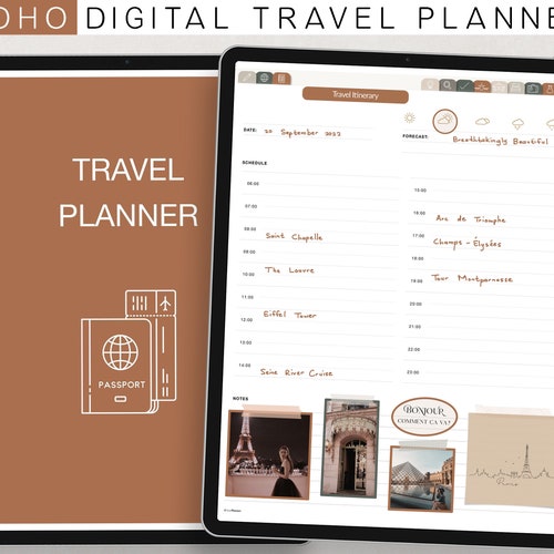 Digital Planner Notability Planner Vacation Planner Travel - Etsy
