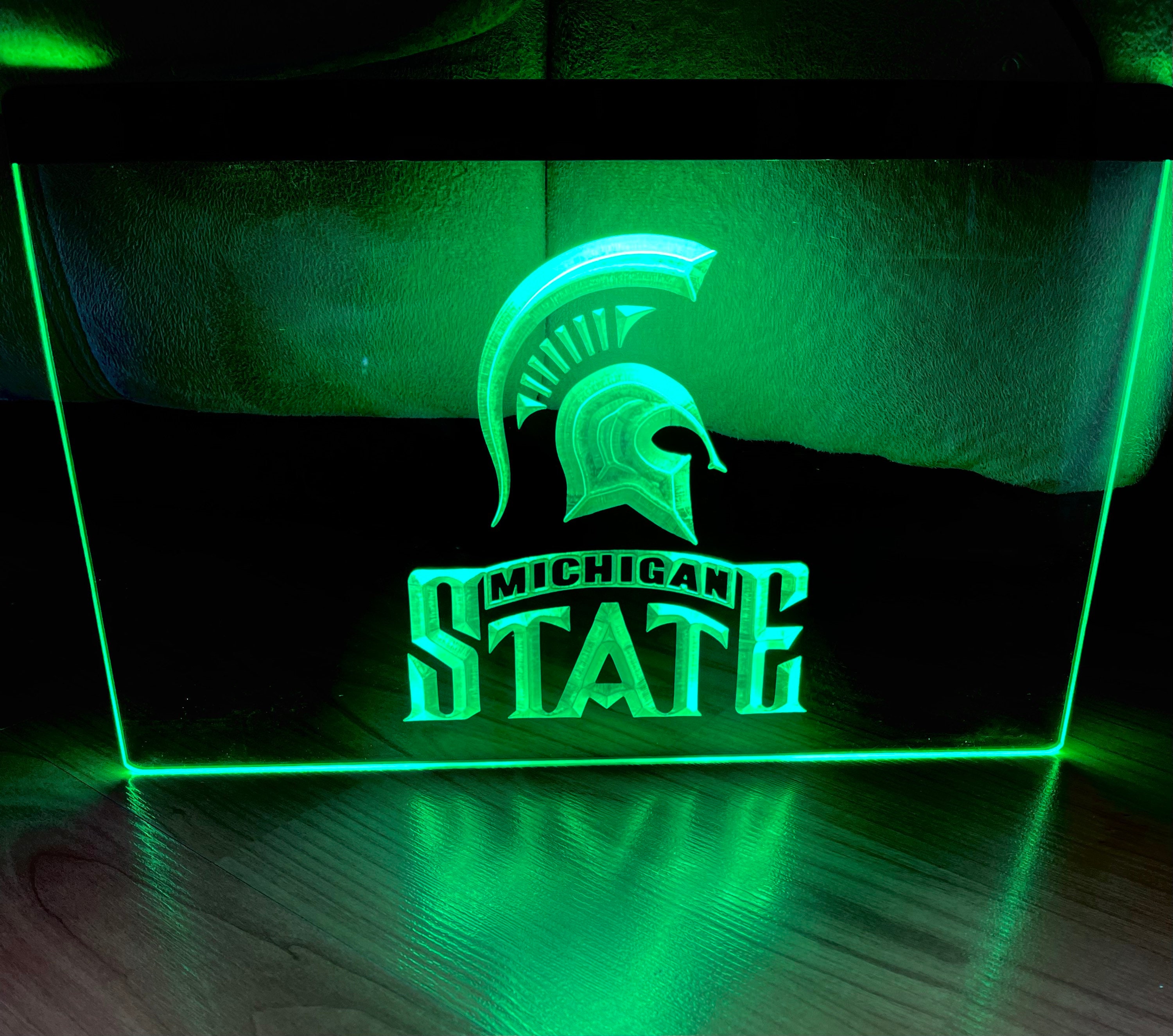 Michigan State LED Neon Green Light Sign Size 8x12 - Etsy