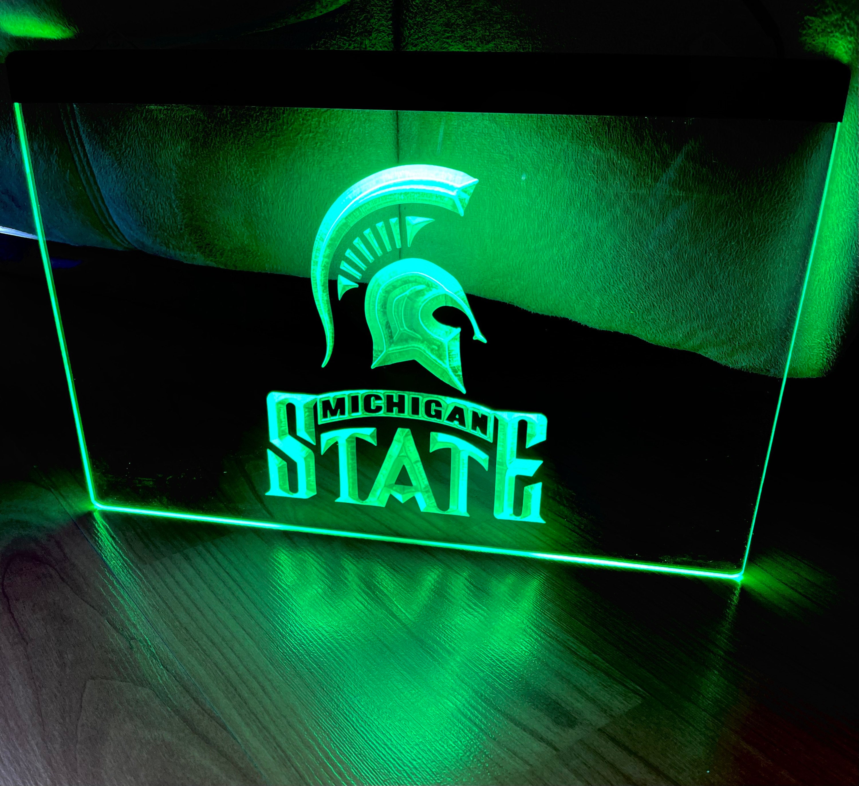 Michigan State LED Neon Green Light Sign Size 8x12 - Etsy