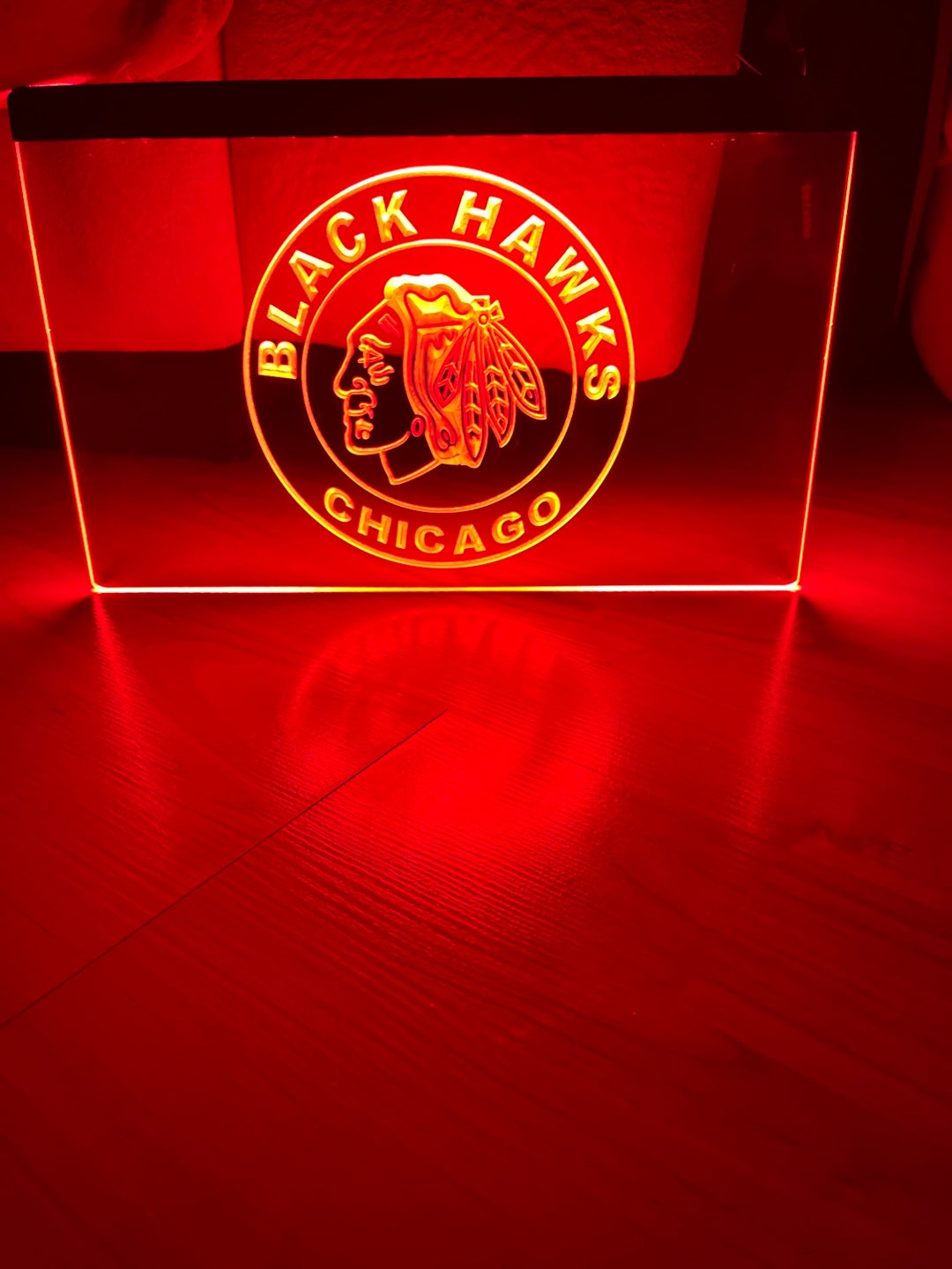 Chicago Black Hawks LED Neon Sign Size 8x12 - Etsy