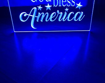 Neon God Bless Sign - Etsy