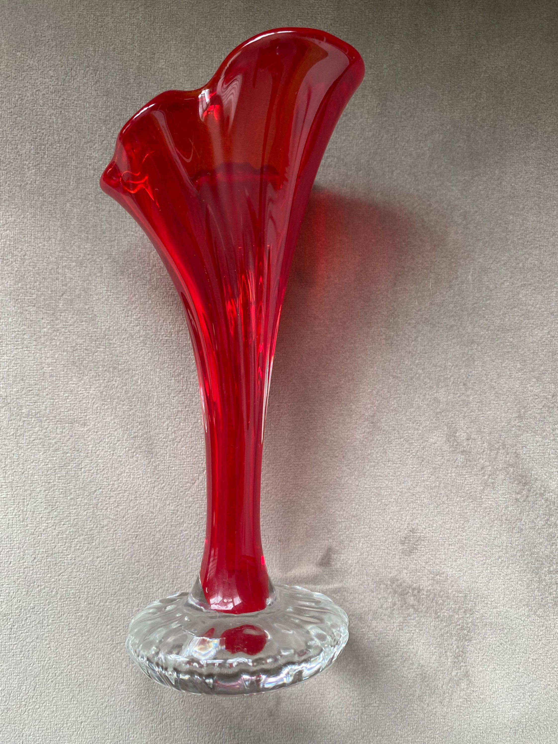 Beautiful Red Glass Bud Vase 1 - Etsy
