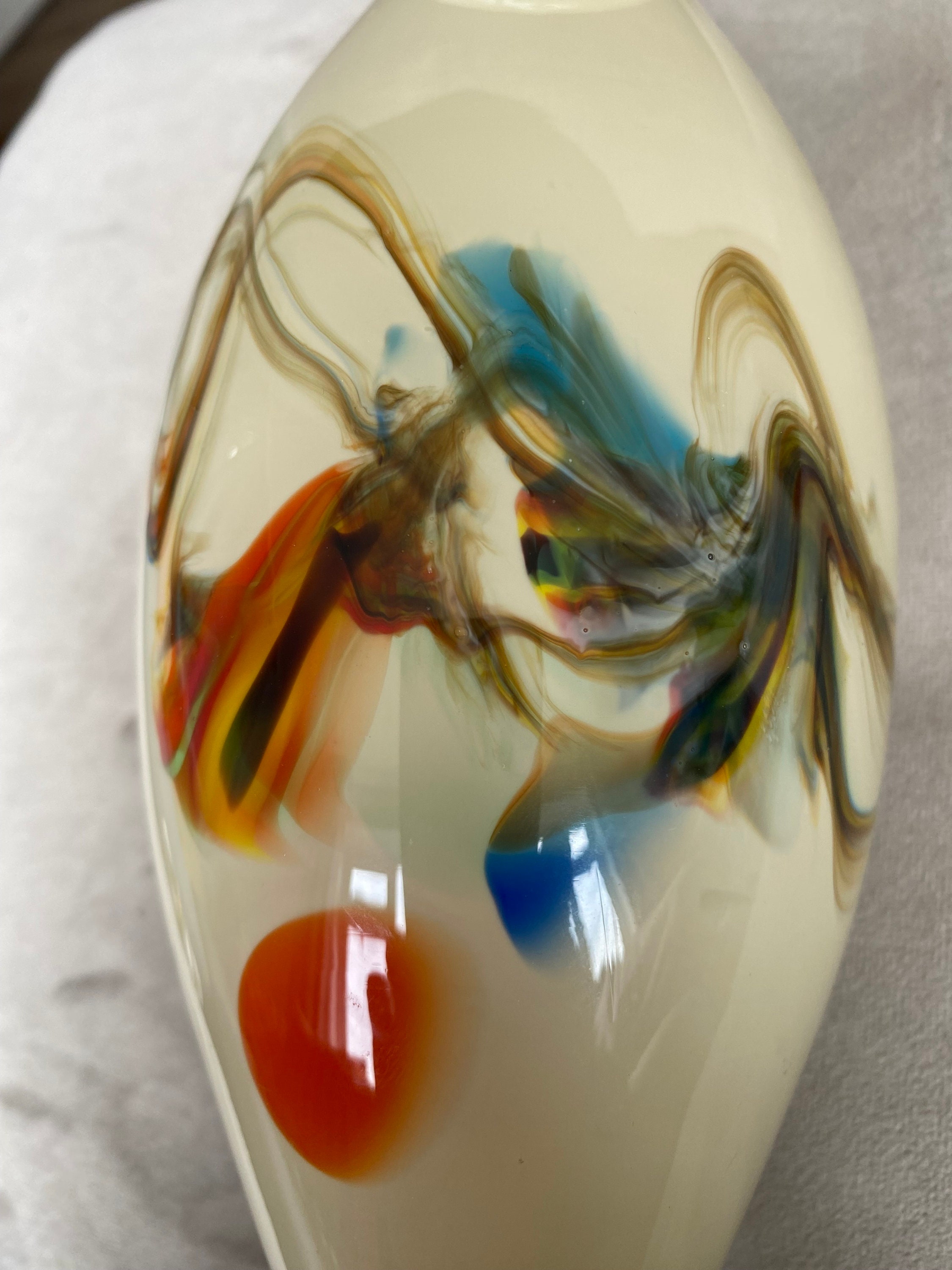 Cream Glass Vase REDUCED 20% - Etsy