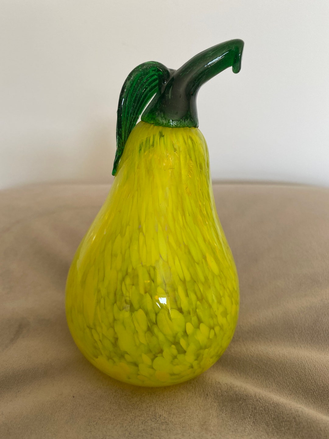 Vibrant Glass Pear Paperweight/ornament. (G) - Etsy UK