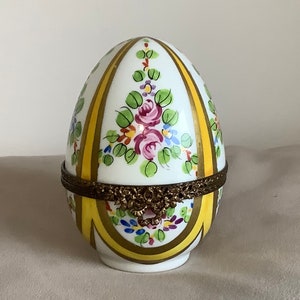 Hand Painted Limoges Egg Trinket Box - Etsy