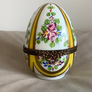 Hand Painted Limoges Egg Trinket Box - Etsy